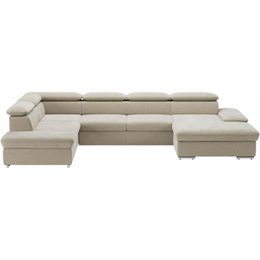 Sit & More sit&more Wohnlandschaft &raquo;Valantine U-Form, B: 349 cm&laquo; mit Arm- & Kopfteilverstellung, optional mit Schlaffunktion beige 100% Polyester B/H/T: 349cm x 
