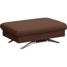 FLEXLUX Pouf &raquo;Glow Sitzhocker, Polsterhocker&laquo; Hocker mit Stauraum, Fu&szlig; Alu braun Leder B/H/T: 95cm x 81cm x 65cm, Echtleder