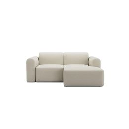 Ecksofa &raquo;Rund, kompakte Relax-Ecke, f&uuml;r kleine R&auml;ume, hoher Sitzkomfort&laquo; Bez&uuml;ge wechselbar, Kaltschaum im Sitz, Nordic Swan Ecolabel wei&szlig; B/H/T: 194cm