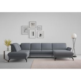 Sit & More sit&more Wohnlandschaft &raquo;Fashion U-Form&laquo; wahlweise mit Kopfteilverstellung, Vorziehsitz, motorisch, Metallf&uuml;&szlig;e blau B/H/T: 338cm x 84cm x 207cm, 