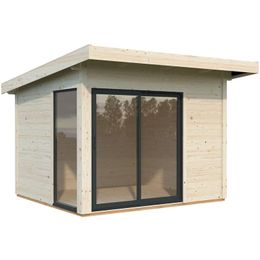 Palmako Gartenhaus &raquo;Andrea Slide Plus&laquo; verschiedene Farben beige Massivholz Fu&szlig;boden im Gartenhaus, ohne Dacheindeckung