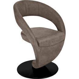 K+w Komfort & Wohnen K+W Komfort & Wohnen Esszimmerstuhl &raquo;Wave, Drehstuhl&laquo; () Design-Drehstuhl, schwarzer Drehteller braun 785: Microfaser, 100% Polyester B/H/T: 62cm x 