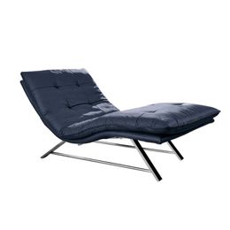 W.Schillig Relaxliege &raquo;daily dreams&laquo; in Waffelkissen-Optik, wahlweise mit Motor, Kufengestell, in 2 Breiten blau Longlife Xtra-Leder Z59: Glattleder 