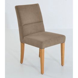 K+w Komfort & Wohnen K+W Komfort & Wohnen 4-Fu&szlig;stuhl &raquo;GOBY&laquo; () 4-Fu&szlig;-Holzstuhl in Wildeiche ge&ouml;lt, mit hochwertiger Polsterung beige B/H/T: 49cm x 66cm, Aqua Clean