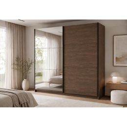 Home Affaire Kleiderschrank &raquo;MALOJA modern mit viel Stauraum, F&auml;cher & Kleiderstange, Breite 200 cm&laquo; Garderobe mit 2 Schiebet&uuml;ren, mit Spiegel, 