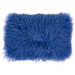 Pad Dekokissen &raquo;Glory&laquo; Echtfell blau Lammfell, Polyester B/L: 30cm x 50cm, 1 Stk.