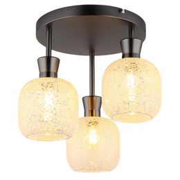 Globo LIGHTING Deckenleuchte &raquo;BROKANA&laquo; E14 1 Stk. Schwarz-chrome Deckenleuchte mit Glas Mosaik, &oslash; 330mm, E14 3x40W gold 3, &Oslash; 33cm H: 30,5cm, 1 Stk.