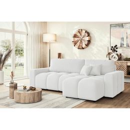 Home Affaire Ecksofa &raquo;FELICI, Schlafsofa 233cm, L-Form mit Recamiere beidseitig montierbar&laquo; Designsofa mit Bettfunktion und Bettkasten, Ma&szlig;e B/T/H: 