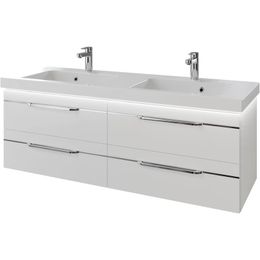 Waschtisch &raquo;Serie Balto Mineralmarmor-Waschtisch mit Unterschrank, 147,8 cm breit&laquo; 2 Stk. tlg. Doppel-Waschplatz mit 4 Schubladen, in verschiedene 