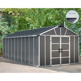 Ger&auml;tehaus &raquo;Yukon&laquo; mit lebenslang widerstandsf&auml;higen Wandpaneelen grau Aluminium, Kunststoff, Polycarbonat (PC) Einheitsgr&ouml;&szlig;e