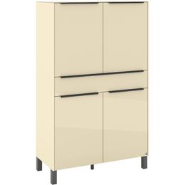set one by Musterring Highboard &raquo;Reno&laquo; 1 Stk. tlg. Mit Vierkantfu&szlig; in diversen Farben, 152 cm H&ouml;he & Farbauswahl beige Glas, Holzwerkstoff B/H/T: 92cm