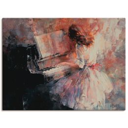 Artland Leinwandbild &raquo;Romantischer Rhythmus&laquo; Musiker 1 Stk. tlg. auf Holzrahmen gespannt grau Leinwand B/H/T: 80cm x 60cm, Leinwandbild Musiker Querformat, 1 