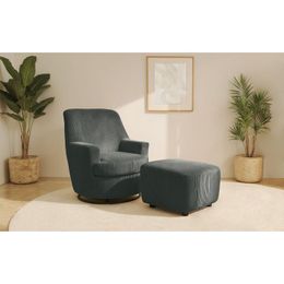 Home Affaire Drehsessel &raquo;HETTY, Drehsessel mit Wippfunktion und Hocker; Lesesessel, Armsessel&laquo; Set, 2 Stk. tlg. mit Dreh/Wippfunktion, mit Federkern, 