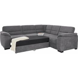 Sit & More sit&more Ecksofa &raquo;Montego L-Form, B: 255 cm&laquo; wahlweise mit Schlaffunktion und Schubkasten grau Luxus-Microfaser (90% Polyester, 10% Polyamid);Struktur