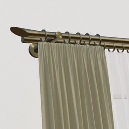 Indeko Gardinenstange &raquo;Marbella&laquo; 2 l&auml;ufig-l&auml;ufig Wunschma&szlig;l&auml;nge gold B/L: 220cm, 1 Stk., 2 l&auml;ufig