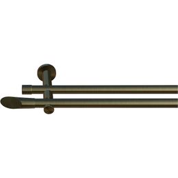 Indeko Gardinenstange &raquo;Marbella&laquo; 2 l&auml;ufig-l&auml;ufig Wunschma&szlig;l&auml;nge braun B/L: 100cm, 1 Stk., 2 l&auml;ufig