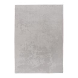 Kayoom Teppich &raquo;Earthquake 225&laquo; rechteckig 14 mm H&ouml;he auch als L&auml;ufer, dichter uni Kurzflor, Wohnzimmer grau Polyester B : 80cm 1 Stk., 14mm, L: 280cm