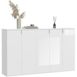 Home Affaire Garderoben-Set &raquo;Trondheim, Breite 152 cm, best. aus 3 Kommoden, 5 T&uuml;ren, 16 F&auml;cher&laquo; Set, 3 Stk. tlg. wei&szlig; B/H/T: 152cmcm x 99cmcm x 