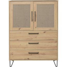 M&auml;usbacher Kommode braun B/H/T: 101cm x 128cm x 45cm,mit Bogenf&uuml;&szlig;en, 3 Stk., 2 Stk.