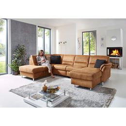 Die PlanBar Wohnlandschaft &raquo;ZE-EM16033 U-Form, Breite 316 cm&laquo; wahlweise mit Kopfst&uuml;tzen und echt bezogenem R&uuml;cken 100% Polyester B/H/T: 316cm x 203cm,