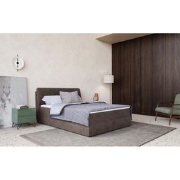 COTTA Boxbett &raquo;Cooper&laquo; inkl. Topper, Bettkasten und verstellbarem Kopfteil braun 100% POLYESTER (PES) Struktur fein, Liegefl&auml;che B/L: 120cm x 200cm, 