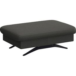 FLEXLUX Pouf &raquo;Glow Sitzhocker, Polsterhocker&laquo; Hocker mit Stauraum, Fu&szlig; schwarz grau Leder B/H/T: 95cm x 81cm x 65cm, Echtleder
