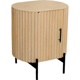 Sit Nachtkommode &raquo;Kommode Retro &ndash; Lamellen‐Design & massives Mangoholz, stilvoll&laquo; 1 Stk. tlg. Retro‐Lamellen‐Nachtkommode aus massivem Mangoholz, 