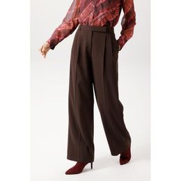 Aniston Casual Damen Aniston CASUAL Anzughose mit Bundfalten braun 42, N-Gr