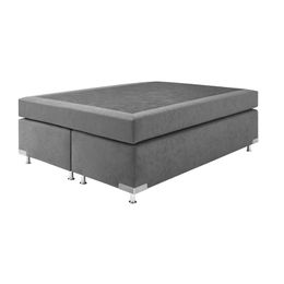 Westfalia Schlafkomfort Boxspringbett &raquo;Holland&laquo; ohne Kopfteil, frei im Raum stellbar grau Microvelours (100% Polyester) Microvelours Ohne Topper, Liegefl&auml;che B/L: 140cm x 