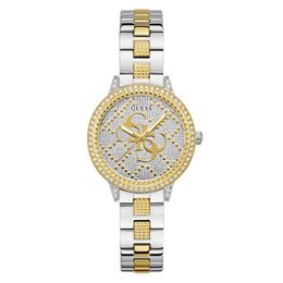 Guess Damen Quarzuhr &raquo;G LACE&laquo; Armbanduhr, Damenuhr, Edelstahlarmband, Kristallsteine gold Einheitsgr&ouml;&szlig;e