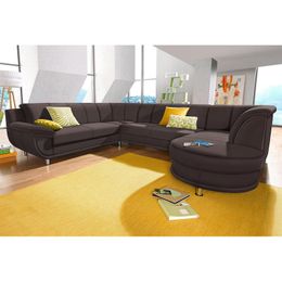 Trendmanufaktur Wohnlandschaft &raquo;Rondo, wahlweine mit Federkern, Breite 320cm, U-Form&laquo; mit Schaumstoffpolsterung, ohne Bettfunktion braun Softlux -