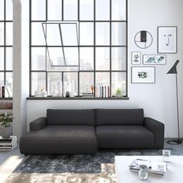 Musterring Ecksofa &raquo;LUCIA zeitlos, bequem, sch&ouml;ne Detailverarbeitung Breite 296cm, L-Form&laquo; grau Flachgewebe VALMONT (60% Baumwolle/40% Leinen);Leder PURO, 