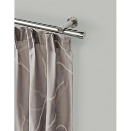 Garesa Gardinenstange &raquo;CHAPEAU&laquo; 1 l&auml;ufig-l&auml;ufig Wunschma&szlig;l&auml;nge Vorhanggarnitur, mit Ringe und Haken, verl&auml;ngerbar, edelstahl optik silber B/L: 470cm, 