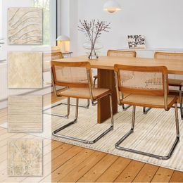 Astra Teppich &raquo;Lou 253&laquo; rechteckig 10 mm H&ouml;he Hoch Tief Struktur, Kurzflor, Wohnzimmer, Schlafzimmer beige Kunstfaser B : 133cm 1 Stk., 10mm, L: 190cm