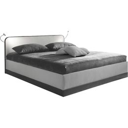Westfalia Schlafkomfort Bett grau Bezug 100% Polyester/ Absetzung Kunstleder 100% PU- pflegeleicht, Polsterung: Polsterwatte, Material Gestell: gepolsterter Holzwerkstoff, 