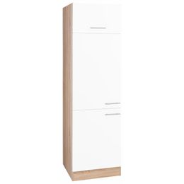 Optifit K&uuml;hlumbauschrank &raquo;Kalmar&laquo; wei&szlig; Eiche-hell s&auml;gerau, B/H/T: 60cm x 207cm x 57cm, T&uuml;ren: 2 Stk.