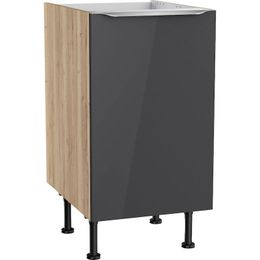 KOCHSTATION Sp&uuml;lenschrank &raquo;KS-Aken&laquo; grau wildeiche Nachbildung, B/H/T: 45cm x 87cm x 58,4cm