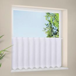 GERSTER Scheibengardine &raquo;Delia&laquo; Durchzugl&ouml;cher 1 Stk. tlg. Unifarbener Panneau mit Schneideleiste wei&szlig; Polyester 60cm, Durchzugl&ouml;cher, 80cm