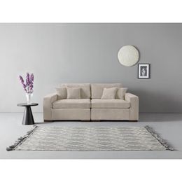 Home Affaire 2-Sitzer &raquo;Skara&laquo; Lounge-Sofa mit Federkernpolsterung, in vielen Bezugsvarianten beige 100% Polyester B/H/T: 220cm x 86cm x 100cm, 