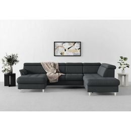 Sit & More sit&more Wohnlandschaft &raquo;Marano U-Form&laquo; inklusive Kopfteilverstellung, optional Schlaffunktion & Bettkasten grau 100% Polyester B/H/T: 304cm x 216cm, 