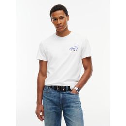 Tommy Jeans Herren T-Shirt &raquo;SLIM SIGNATURE CHEST TEE&laquo; Slim fit mit Rundhalsausschnitt wei&szlig; 3XL