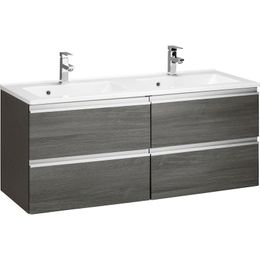 Welltime Waschbeckenunterschrank &raquo;Ohio&laquo; Badm&ouml;bel, Waschtisch inkl. Waschbecken, Breite 120 cm grau graphit, B/H/T: 120cm x 56cm x 47cm