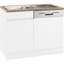 Optifit Sp&uuml;lenschrank &raquo;Roth&laquo; Breite 110 cm grau wei&szlig;, B/H/T: 110cm x 88cm x 60cm, T&uuml;ren: 2 Stk., Komplettausf&uuml;hrung