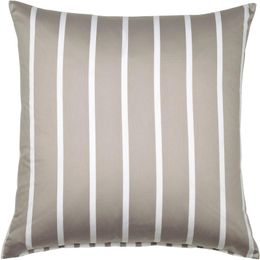 Janine Kissenbezug &raquo;modernclassic 39028-28&laquo; mit Rei&szlig;verschluss braun Mako-Satin, Obermaterial: 100% Baumwolle B/L: 80cm x 80cm, 1 Stk., Mako-Satin