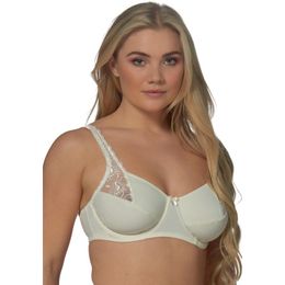 B&uuml;gel-BH verstellbare Tr&auml;ger, ohne Schale, mit B&uuml;gel, mit Spitze, mit Schleife beige 95, Cup C B&uuml;gel-BH