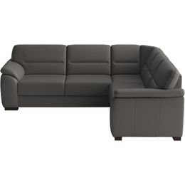 Sit & More sit&more Ecksofa &raquo;Montego Leder, L-Form, B: 255cm&laquo; wahlweise mit Schlaffunktion und Schubkasten grau B/H/T: 255cm x 88cm x 225cm, NaturLEDER Stoff, 