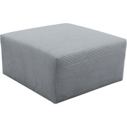 WERK2 Polsterhocker &raquo;Zeus-XL Polsterhocker modern und bequem&laquo; Curvy Trend Hocker mit urbaner Optik grau 90% Polyester, 10% Nylon B/H/T: 80cm x 41cm x 
