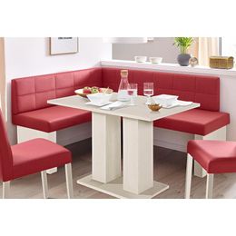 massivline&more Eckbank &raquo;Anna 2&laquo; Breite 169 cm rot Holzwerkstoff, Kunstleder B/H/T: 130cm x 83cm x 169cm, Kunstleder, langer Schenkel rechts