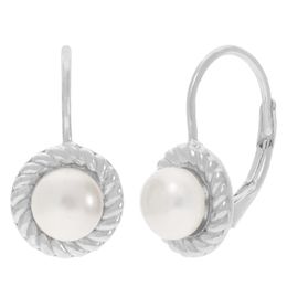 Firetti Damen Paar Ohrh&auml;nger &raquo;Schmuck Geschenk Silber 925 Ohrschmuck Ohrringe Kreis rund&laquo; mit S&uuml;&szlig;wasserzuchtperle Perlen Silber 925 (Sterlingsilber)
