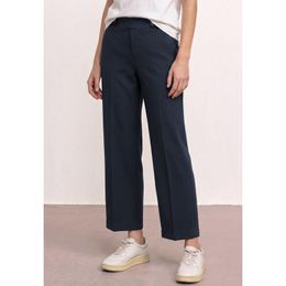 Street One Damen Street One Schlupfhose &raquo;mit geradem Bein&laquo; Punto di Roma Hose mit Knopfdetail blau 34, L&auml;nge 30
